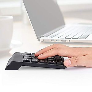Mini Wireless Numeric Keypad, 2.4GHz Wireless 18-Key Silent Financial Accounting Number Pad, for Laptop, Notebook, PC, Desktop (Black)