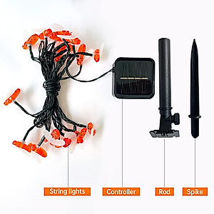 Ovker Solar String Lights 50LED Outdoor Waterproof Simulation Honey Bees Decor for Garden Christmas Decorations Warm White