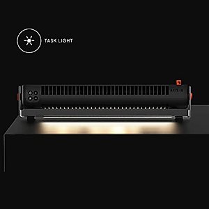 SHARPER IMAGE AXIS 16 Airbar Tower Desk Fan with Task Light, Full-Range Tilt, 3 Speed Touch Control, Black