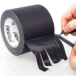 Gaffer Power Real Professional Premium Grade Gaffer Tape 4 Inch X 30 Yards, Black- Made in The USA - Heavy Duty Gaffers Tape - Non-Reflective - Multipurpose - Better Than Duct Tape!