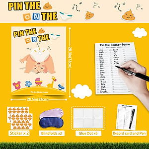 TYHJOY Baby Shower Games Party Favors, Pin The Sticker on The Diaper Funny Baby Shower Games for Adults Girls Boys BabyShower Decorations Party Suppiles - 46 Stickers