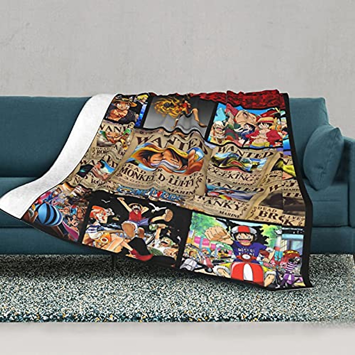 Trendy Soft and Fluffy Flannel Throw Blanket for Adult Kids Soft Warm Decorative Comfort Bed Blanket for Couch Bed Sofa Living Room Vintage 50x60 Inch