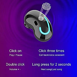 Heave TWS in-Ear Headphones Wireless Earbuds,Bluetooth 5.0 Noise Reduction Headset with Mic 3D Stereo Headset for Sport Running Purple