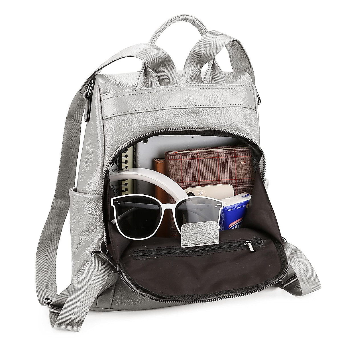 YALUXE Backpack Purse for Women Anti-Theft Leopard Genuine Leather School Travel Daypack