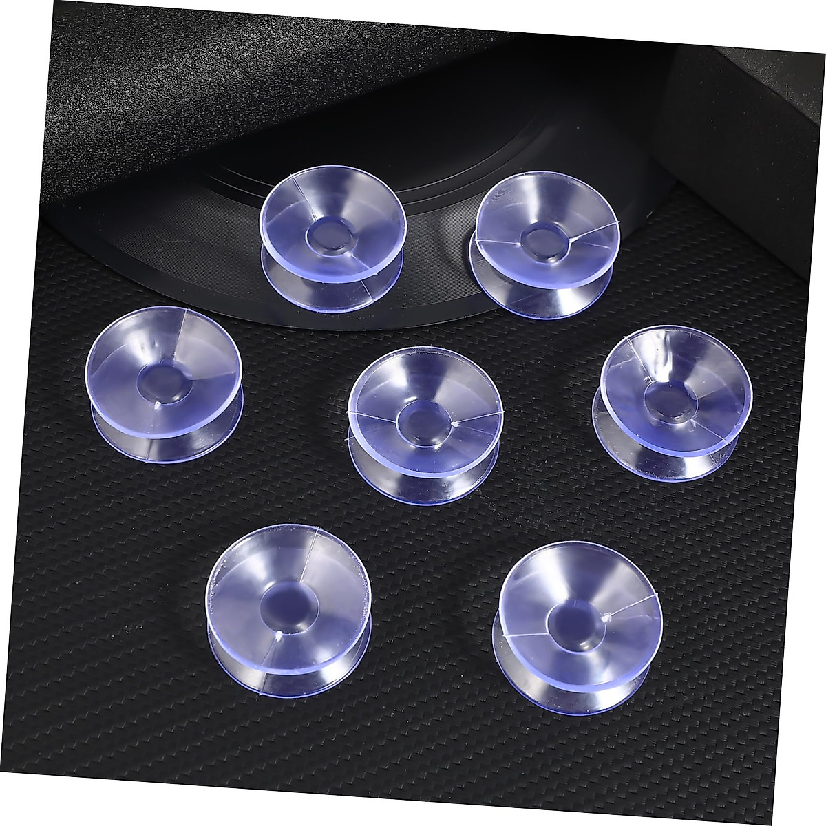 Outanaya 10pcs Clear PVC Plastic Suction Cups Glass Table Suction Cups Suction Cup Hooks for Shower Double Sided Suction Cups Household Windows Heavy Duty Desk Hanger Hook up Table Mat Flat