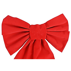 Red Velvet Christmas Bow 9-inch X 16-inch, 10 Pack of Holiday Bows