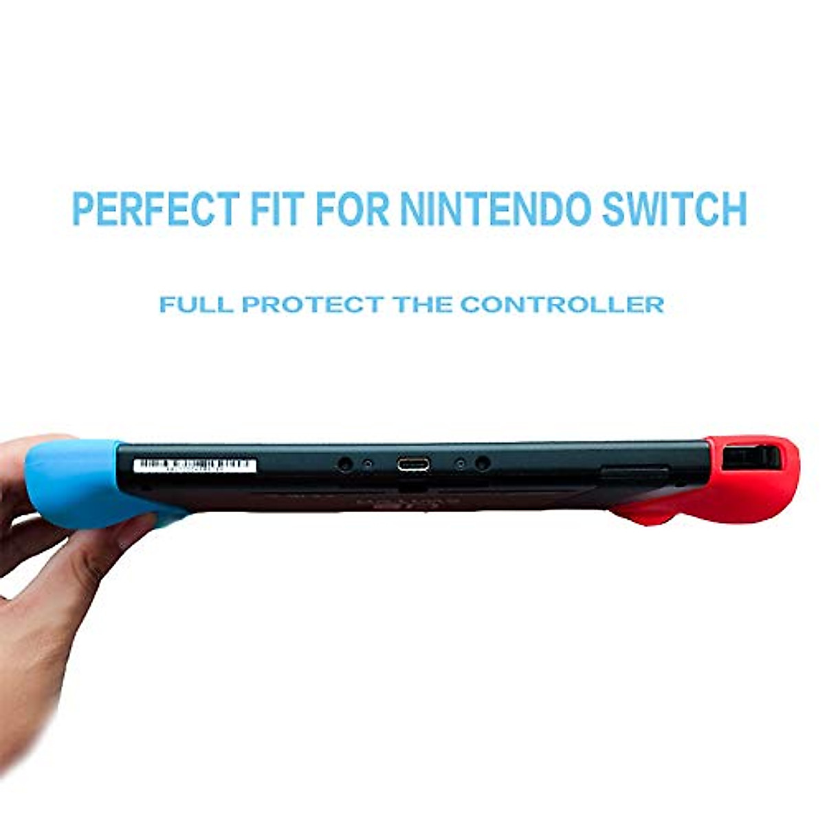 6 in 1 Thumb Grips Joystick Cap Cover Soft Silicone Protective Skin Case for Nintendo Switch Joy-Con Controller (Green-Pink)