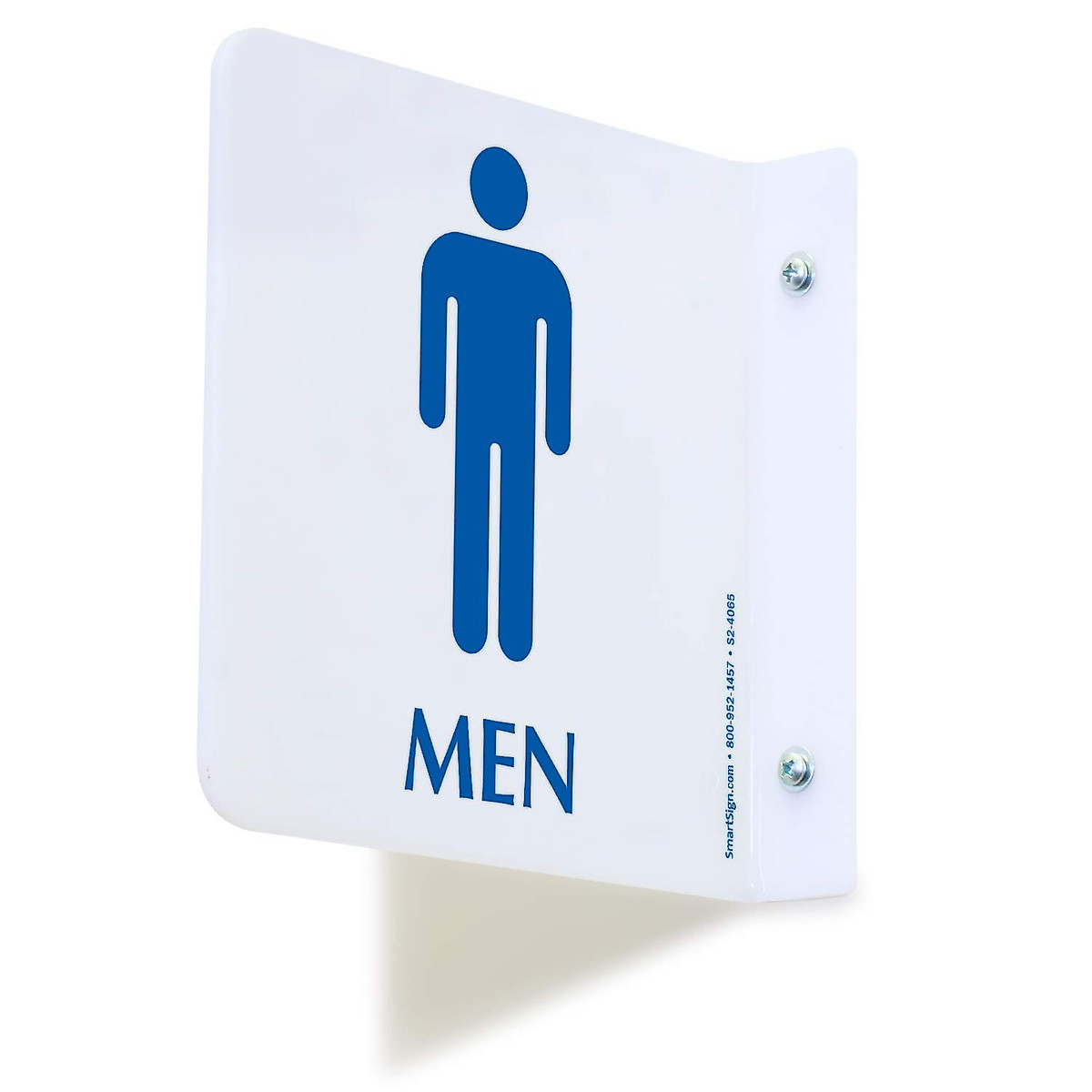 SmartSign Mens Restroom Corridor Sign | 6" x 6" Double Sided Acrylic Bathroom Projecting Hallway Signs, Made in USA
