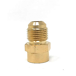 1/2 Male Flare x 3/8 Female Flare Brass Reducer coupling [661-FA0806] to adapt 1/2" application to 3/8 inch Natural Gas Grill Hose Connect Propane Assembly-3/8 Female Flare Thread x 1/2 Male Flare