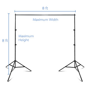EMART Photography Backdrop Stand, 8 x 8 ft Adjustable Photo Background Holder, Back Drop Banner Stand Support System Kit for Photoshoot Video Studio, Birthday Party