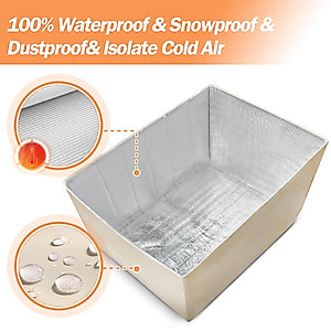 Window Air Conditioner Cover Outside Unit for Winter Insulation, Window AC Covers with 3 Layers Insulation, Waterproof & Dust-Proof Air Conditioner Covers for Window Units, 21"Lx15"Hx16"D - Beige