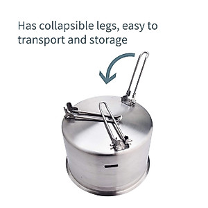 ARC USA BQ2026, Easy Carry Stainless Steel Camping Stove Backing Stove Portable Wood Burning Stoves for Picnic BBQ Camp Hiking with Grid