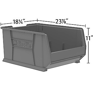 Akro-Mils 30289 Super-Size AkroBin Heavy Duty Stackable Storage Bin Plastic Container, (24-Inch L x 18-Inch W x 12-Inch H), Blue, (1-Pack)
