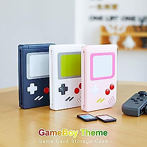 Game Card Case for Nintendo Switch (2019 & 2021 OLED),Nintendo Switch Lite,10 Game Cards & 10 Memory SD Cards Strorage Holder, Gameboy Portable Slim/Small Size Case White