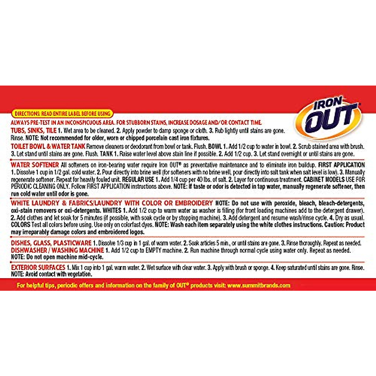 Iron OUT Powder Rust Stain Remover, Remove and Prevent Rust Stains in Bathrooms, Kitchens, Appliances, Laundry, and Outdoors, 9.5 Pound