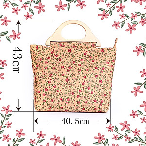 MANISHO Cork Totes Handbag for Women Ladies Pretty Vegan Tote Eco-friendly Handle Bag Roomy Clutch Flower Beauty of Nature