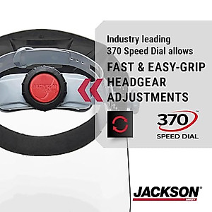 Jackson Safety F4XP Crown Face Shield, Ratcheting Safety Headgear, Clear Anti-Fog Polycarbonate Window for Grinding, Universal Pin Pattern, Black, 14262