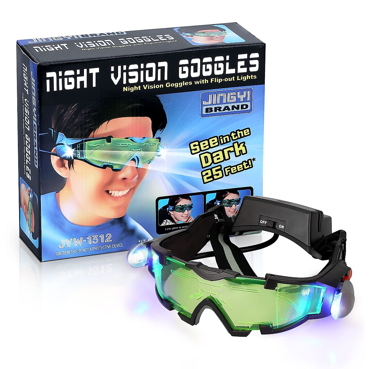 Uten Night vision Goggles for Kids, Adjustable Elastic Band Glasses with LED Light Beams, Spy Gear with Flip-Out Lights Green Lens, Spy Role Play, Birthday Gifts and Christmas Gifts for Kids.