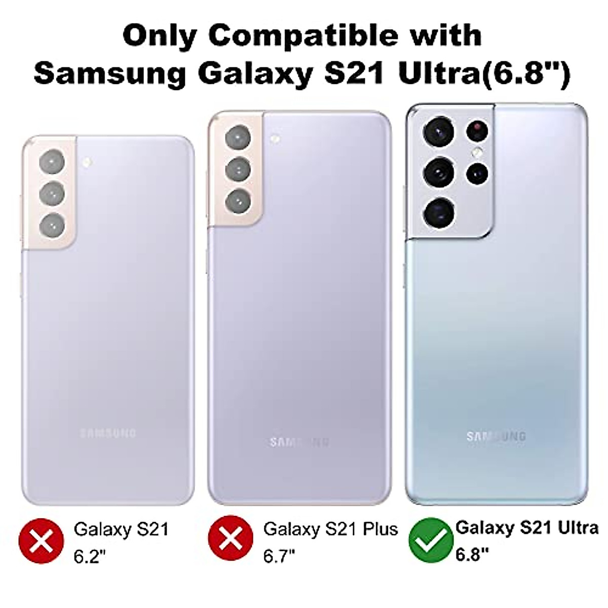 JAME for Samsung Galaxy S21 Ultra Case, [NOT for S21 or S21 Plus], Slim Soft Bumper Protective Case for Samsung S21 Ultra Case, with Invisible Ring Holder Kickstand for Galaxy S21 Ultra Case, Black