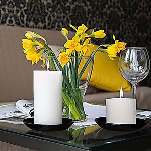 Ivory Pillar Candles, 3x4 Inch Unscented Off-White Dripless Long Lasting Slow Burning Cylinder Candles for Home, Wedding, Party ( 45 Hours), 6 Packs