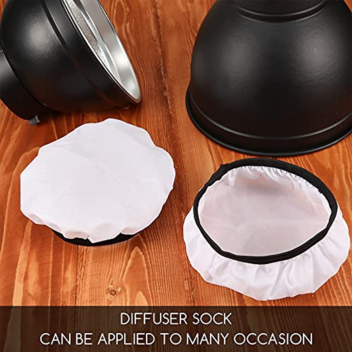 4 Pieces Diffuser Lamp Sock Soft Diffuser Lamp Cover 7 Inches/ 18 cm Standard Cloth Diffuser Light Sock Lampshade Reflector Lamp Sock for Strobe Flash Light Speedlite (White)