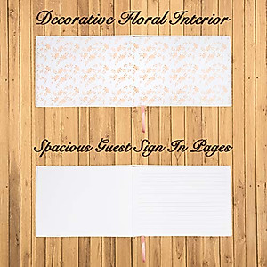 J&A Homes Wedding Guest Book - Polaroid Album Photo Guestbook Registry Sign-in with Gold Foil & Gilded Edges - White Hardbound Book with Bookmark - 9” x 6” inches Small Rose Gold (100 Pages)