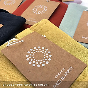 Kishu Baby Indi Organic Paci Blanket - Fairtrade & GOTS Certified 100% Organic Cotton Muslin Mini Baby Blanket with Snap to Secure Baby Pacifier - Pacifier Not Included (Lavender)