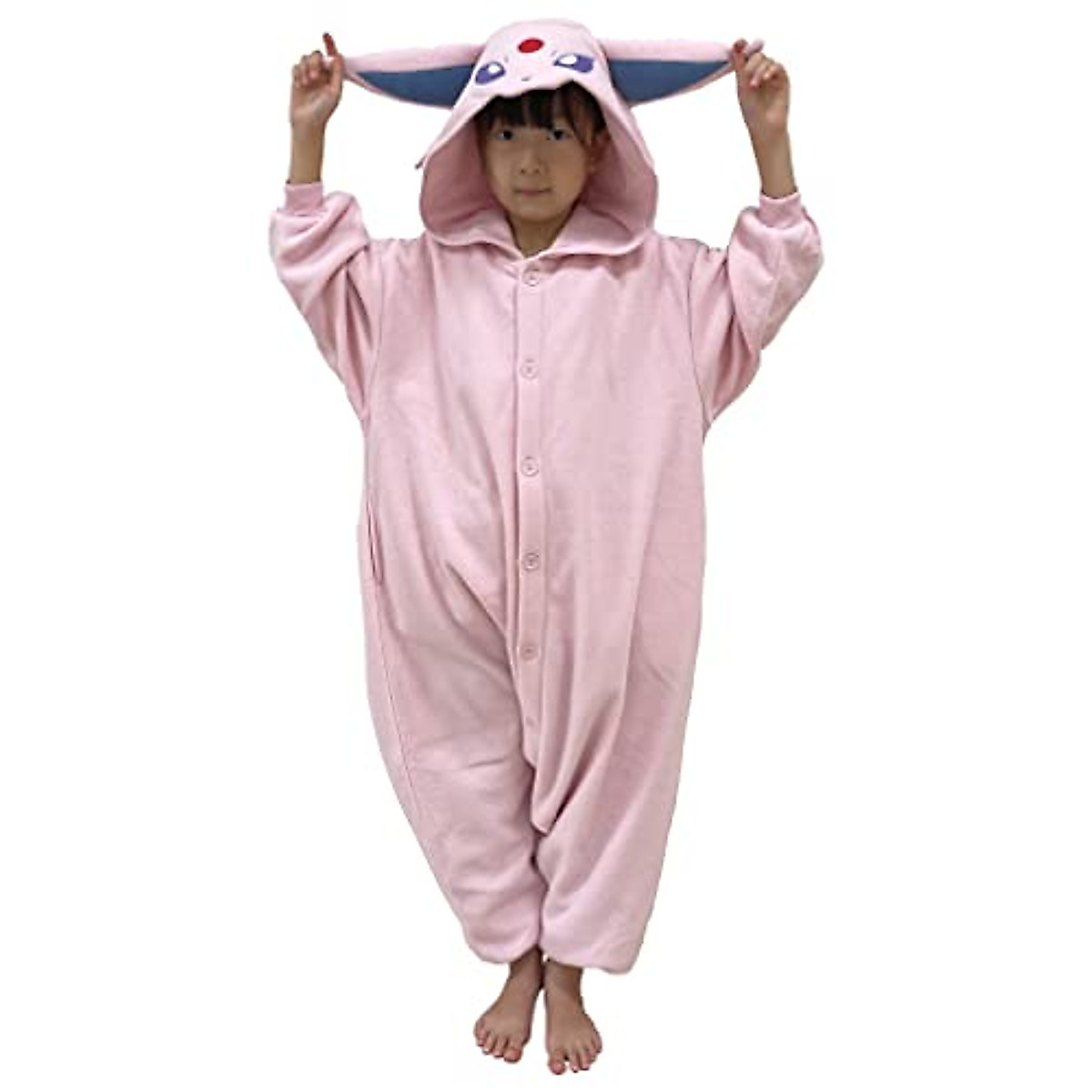SAZAC Kigurumi - Pokemon - Espeon - Onesie Jumpsuit Halloween Costume -Kids Size (5-9 Year Old)