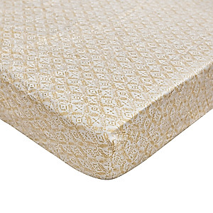 Crane Baby Soft Cotton Crib Mattress Sheet, Fitted Sheet for Cribs and Toddler Beds, Diamond, 28”w x 52”h x 9”d