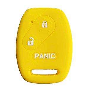 Rpkey Silicone Keyless Entry Remote Control Key Fob Cover Case protector Replacement Fit For Honda Accord Crosstour CR-V CR-Z Civic Fit Insight Odyssey Ridgeline N5F-S0084A CWTWB1U545(yellow)