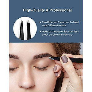 OMIRO 10X(300R) & 20X(200R) Magnifying Mirrors and Two Eyebrow Tweezers Kits, 3.5" Two Suction Cups Magnifier Travel Set