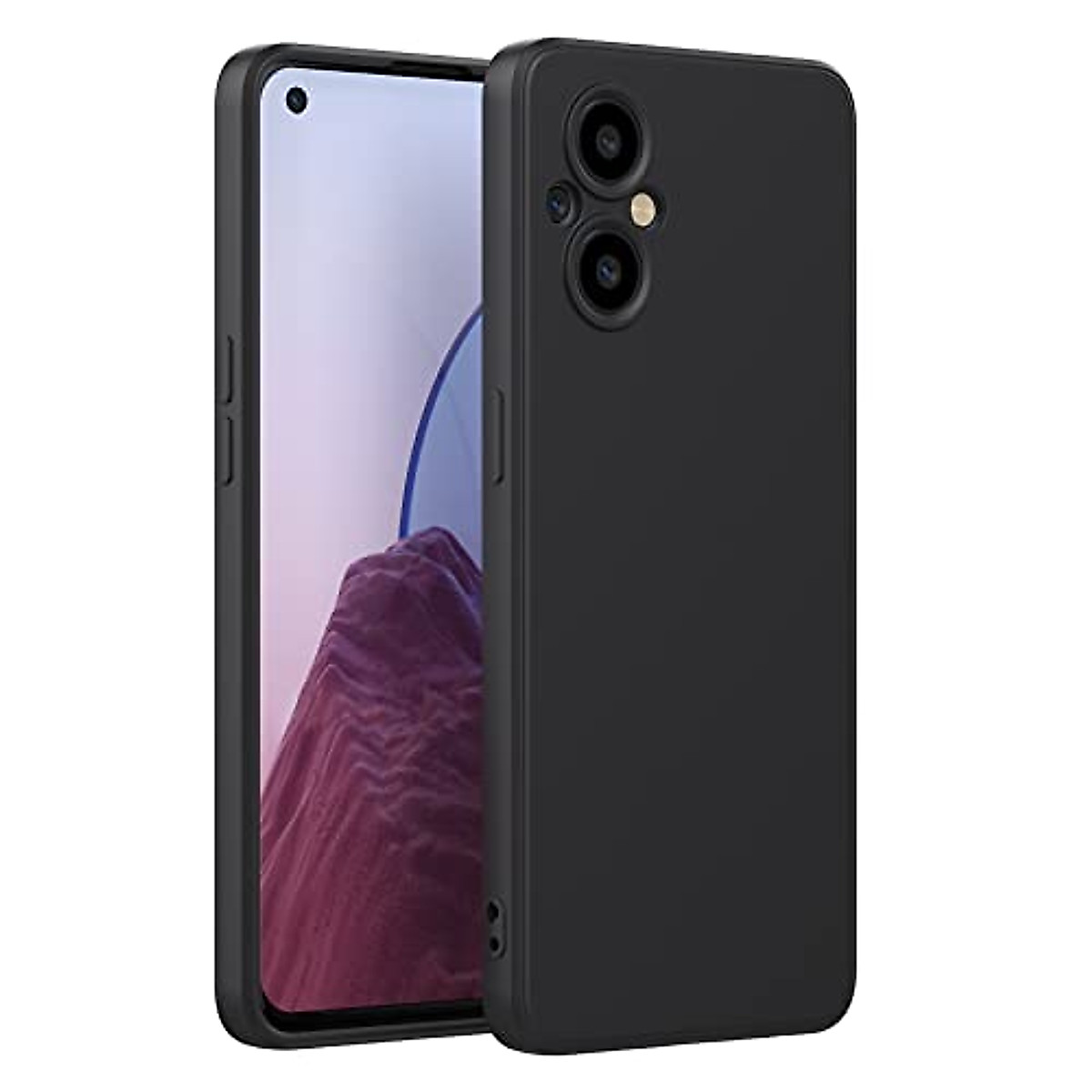 Foluu Silicone Case for OnePlus Nord N20 5G, Liquid Gel Rubber Case with Soft Microfiber Lining Cushion Slim Hard Shell Shockproof Protective Cover for OnePlus Nord N20 5G 2022 (Black)