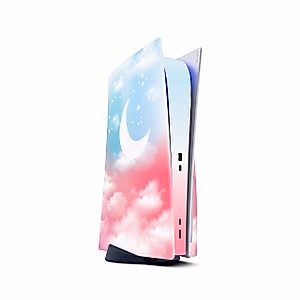 TACKY DESIGN Clouds PS5 Skin for PlayStation 5 Console and 2 Controllers, Blue skin Vinyl 3M Decal Stickers Full wrap Cover (Disk Edition)