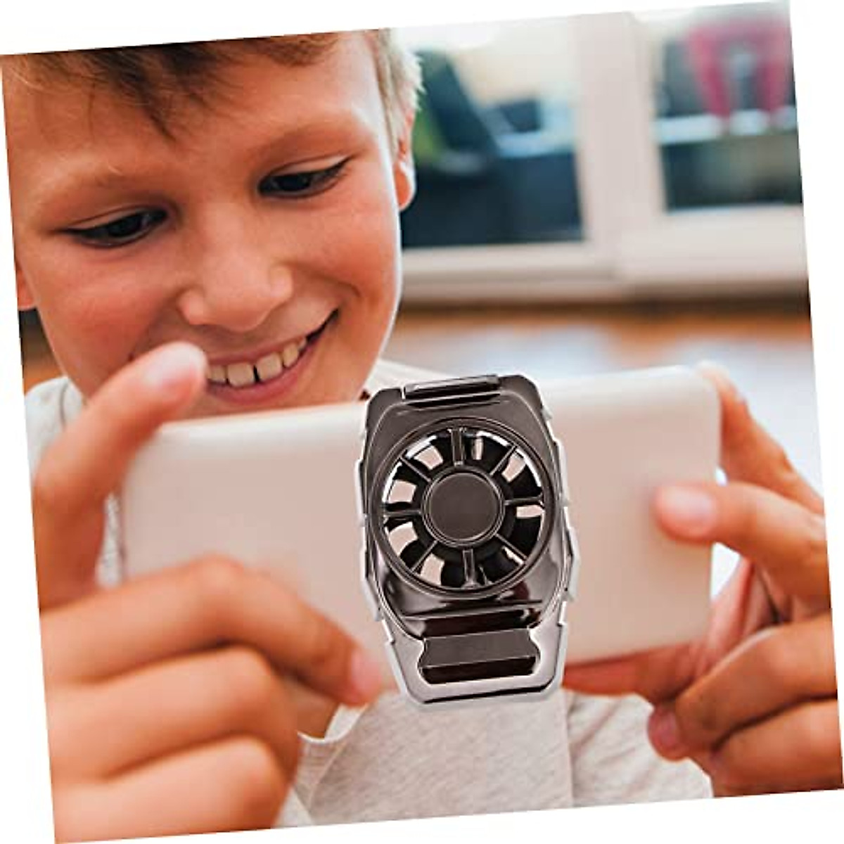 WOONEKY Radiator Reduction Cooling Practical Noise for Cellphone Live Cooler Streaming Portable Game Device Cretaive Outdoor Gaming Fan Professional Mini Smartphone Handle Cell Phone