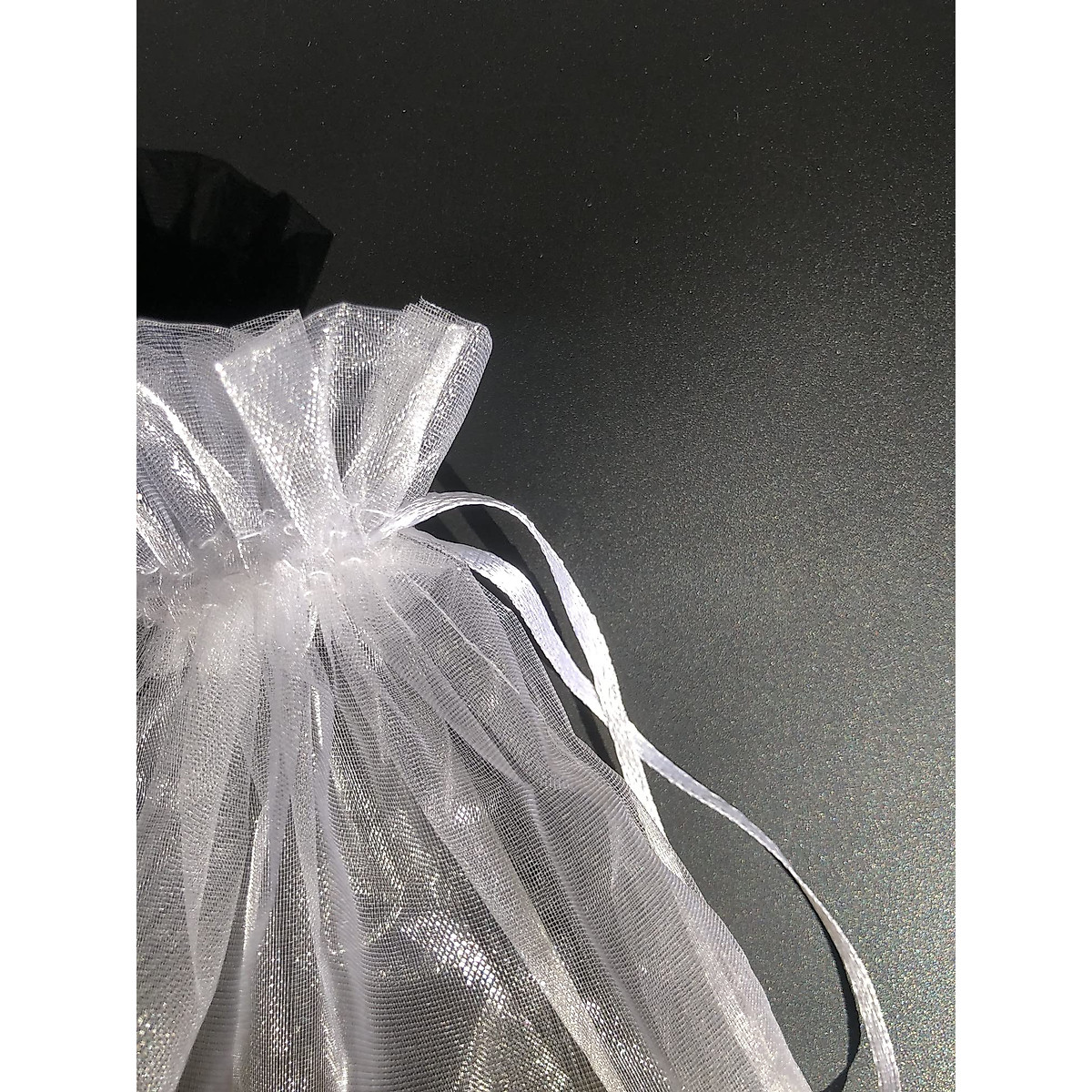 XINSHUNYI 50 pieces of 8X12 Inches White large Sheer Organza Bags, Party jewelry gift wedding bags with drawstrings, sachet jewelry, festivals, makeup (8x12 Inch (Pack 50), white)