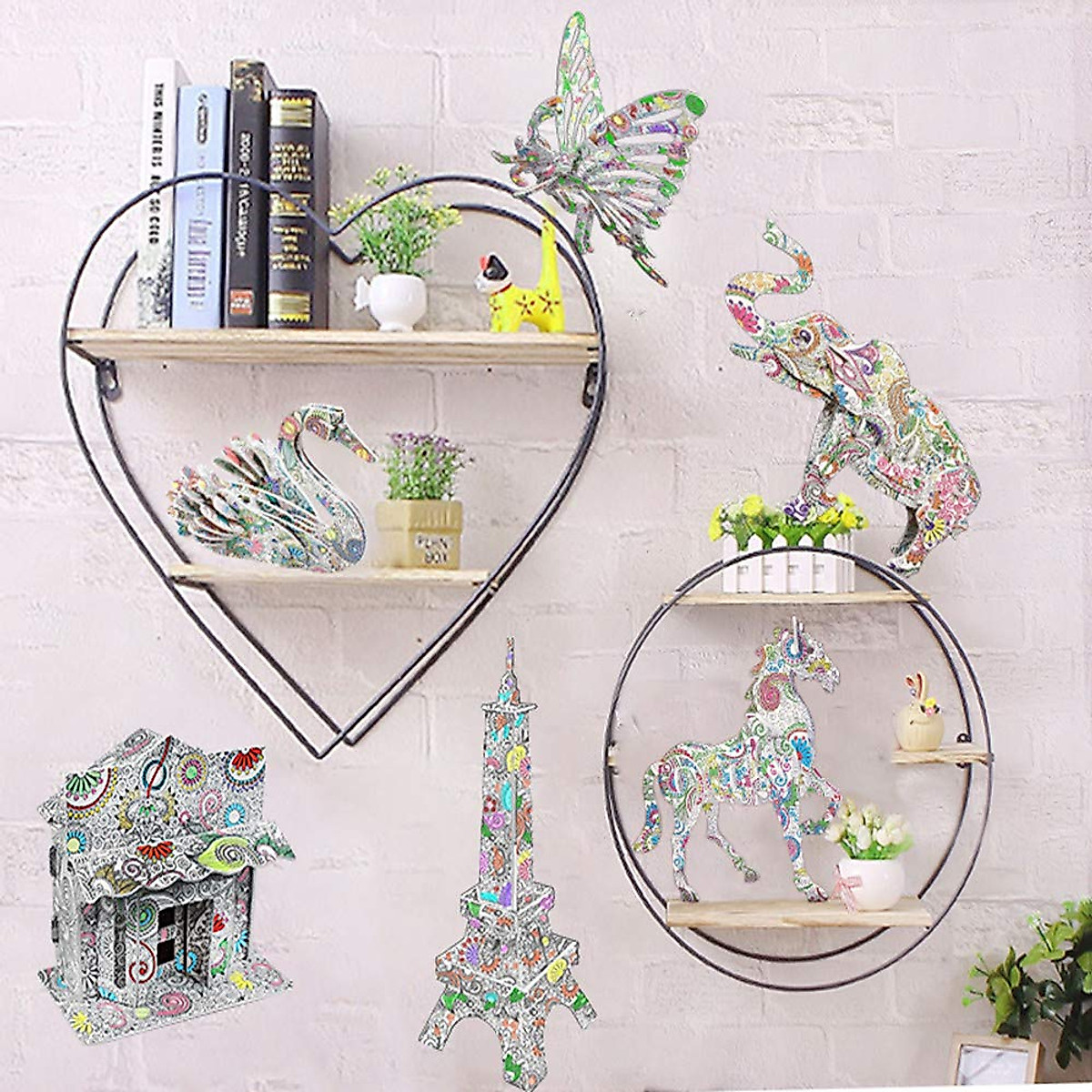 DDMY 6 Pack 3D Coloring Puzzle Set, Art Coloring Painting Puzzle for Kids Age 7 8 9 10 11 12, Fun Creative DIY Toys for Girls Boys