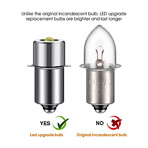 Honoson 3 Pieces LED Bulb 3W DC 4-12V Flashlight Bulbs Replacement Torch Flashlight Bulbs Conversion Bulb Replacement Kit