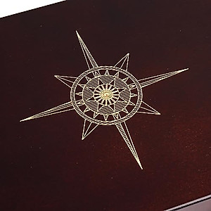 STERLING Games 12 Number Shut The Box Wooden Box Travel Case Nautical Theme Family Dice Game for Kids and Adults