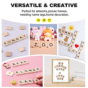 DSYJ Domino & Tile Games, Wood Letter Tiles, Scrabble Letters for Crafts - DIY Wood Gift Decoration - Scrabble Crossword Game Wood Color 400 Pcs