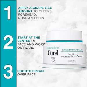 Curel Japanese Skin Care Intensive Face Moisturizer Cream, Face Lotion for Dry to Very Dry Sensitive Skin, For Women and Men, Anti-Aging Fragrance-Free Anti-Wrinkle Japanese Skin Care, 1.4 oz