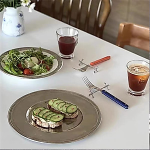 Yuxitia 5 Pcs Zinc Alloy Flower Chopsticks Rest Spoons Stand Forks Knifes Holder Rack Stand Metal Craft Table Decoration Silver