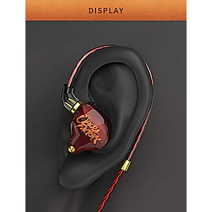 Better Whizzer OM1 in Ear Headphones, Noise-Isolating in Ear Monitors,Hi-Fidelity Stage Earphones,Wired Headset Tri-Frequency Alignment with 2 Pin Detachable Cable Natural Sound Earbuds