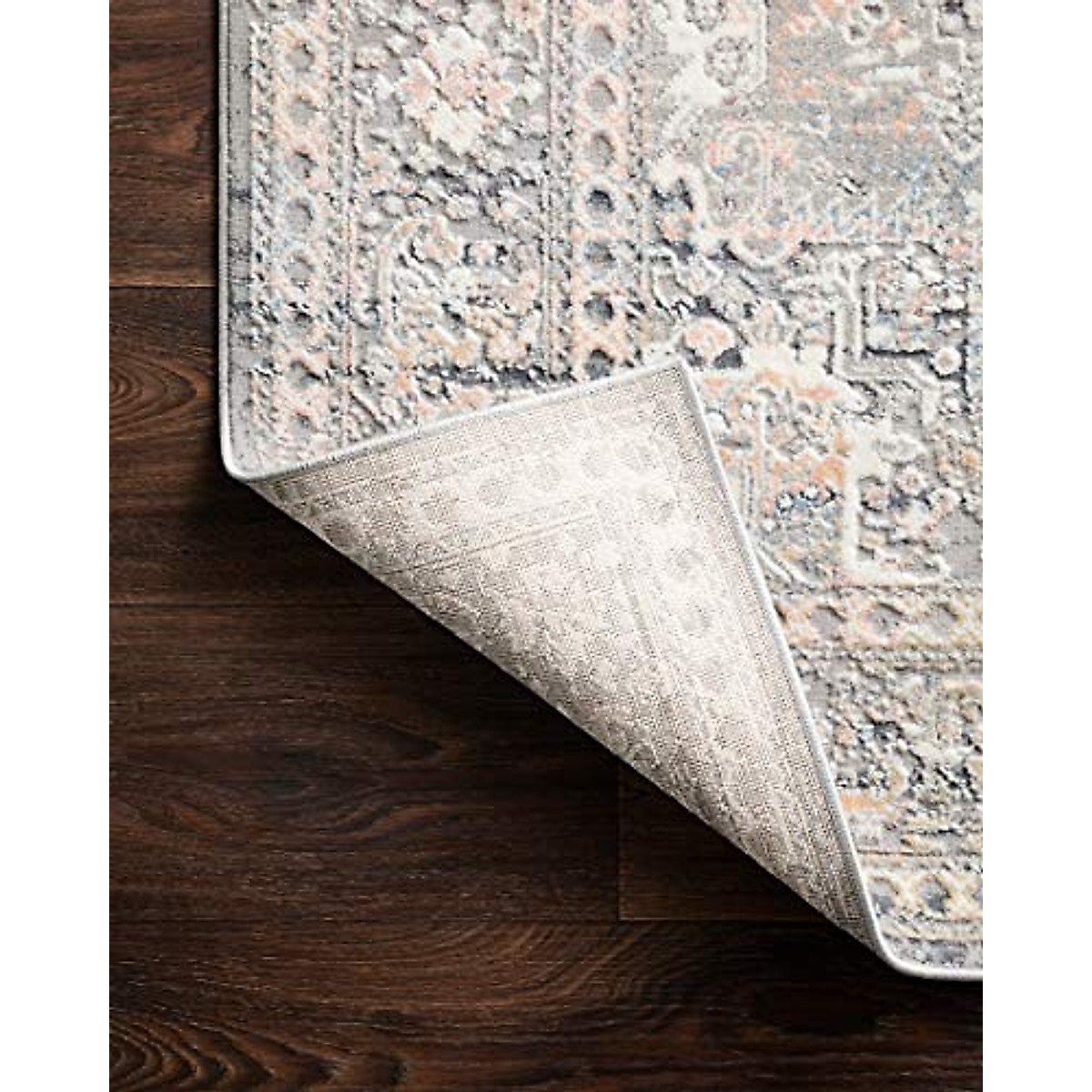 Loloi II Lucia Collection LUC-01 Grey/Sunset, Transitional 7'-9" x 10'-6" Area Rug