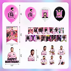 Baeccheo Football Birthday Party Decorations, Birthday Party Supplies Set Include Happy Birthday Banner, Balloons, Cake Topper and Cupcake Toppers for Boys Girls Football Themed Birthday