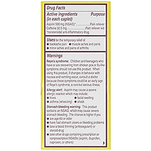 Bayer Extra Strength Caplets, Extra Strength Back & Body Pain Aspirin, 50 ct