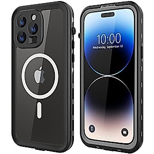 Guirble Design for iPhone 14 Pro Waterproof Case, Shockproof Dustproof Phone Case for iPhone 14 Pro with Screen Protector, Full Body Protective Case for iPhone 14 Pro Cover 6.1'' (Black/Gray)