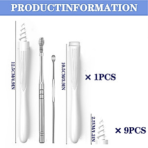 3 in 1 Ear Wax Removal Tool, Q-Grips Ear Wax Removal Reusable and Washable Replacement Soft Silicone Tips for Cleaner Earwax, Ear Wax Removal Kit Contains 3 Types of Ear Cleaner Tools （White）