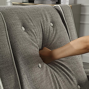 OQQOEE Rocking Chair Nursery Baby Rocker Swivel Chair Glider Rocker Recliner Cozy Swivel Rocking Chairs with Cup Holders,Pockets for Living Room Baby Room (Beige 1 PC)