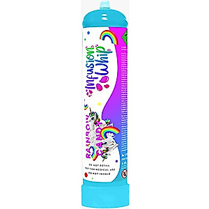 InfusionWhip Flavored Whipped Cream Chargers - Pure N2O Whipped Cream Cylinder - 0.95 Liter Nitrous Oxide Chargers (580 gram) Compatible with Cream Whippers - 1 Carton (6 cylinders) (Rainbow Candy)