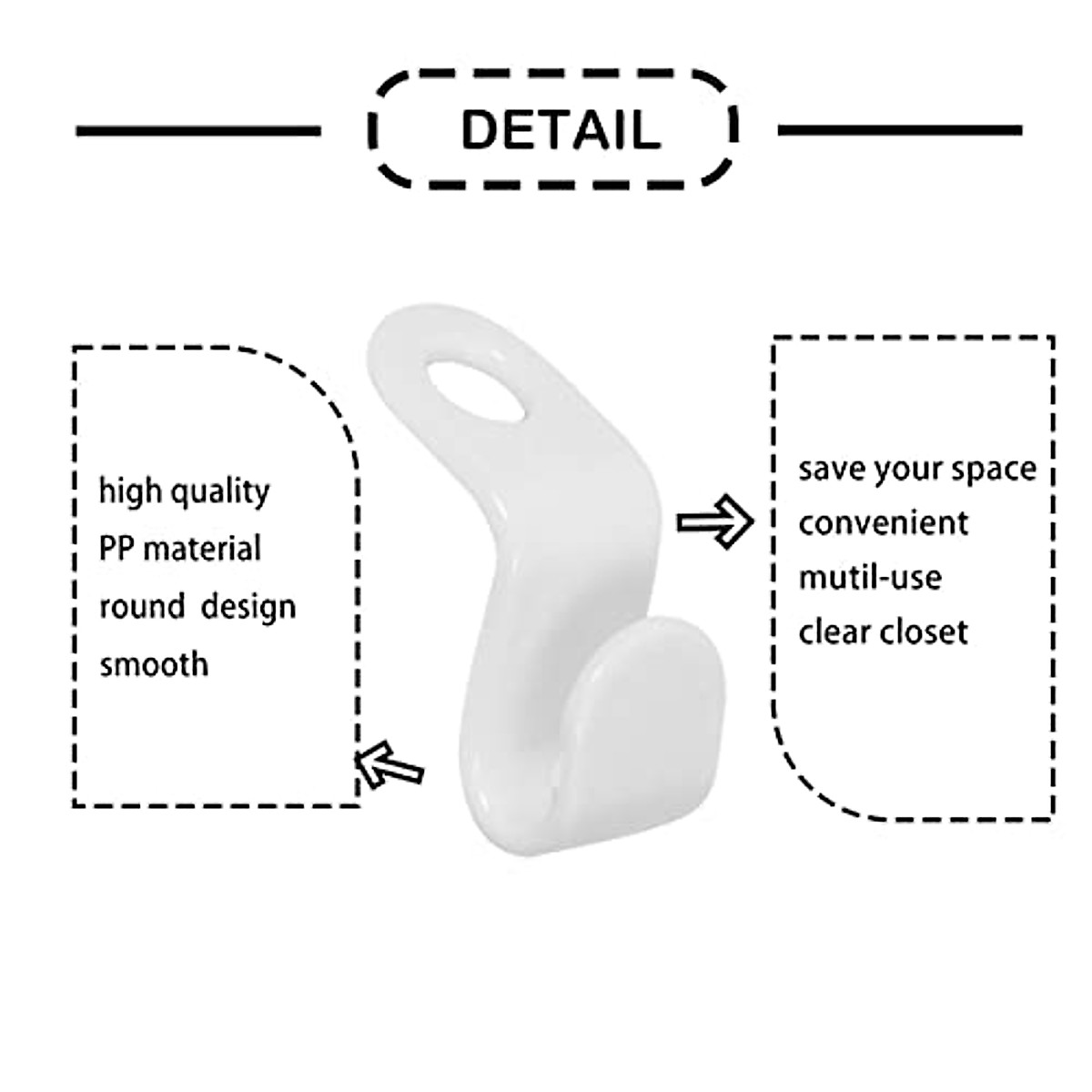 Clothes Hanger Connector Hooks 100Pcs Mini Cascading Hanger Hooks Clothes Closet Cascading Connection Hooks Hanger Extender Clips for Outfit Organizer Hangers Space Saving (White)